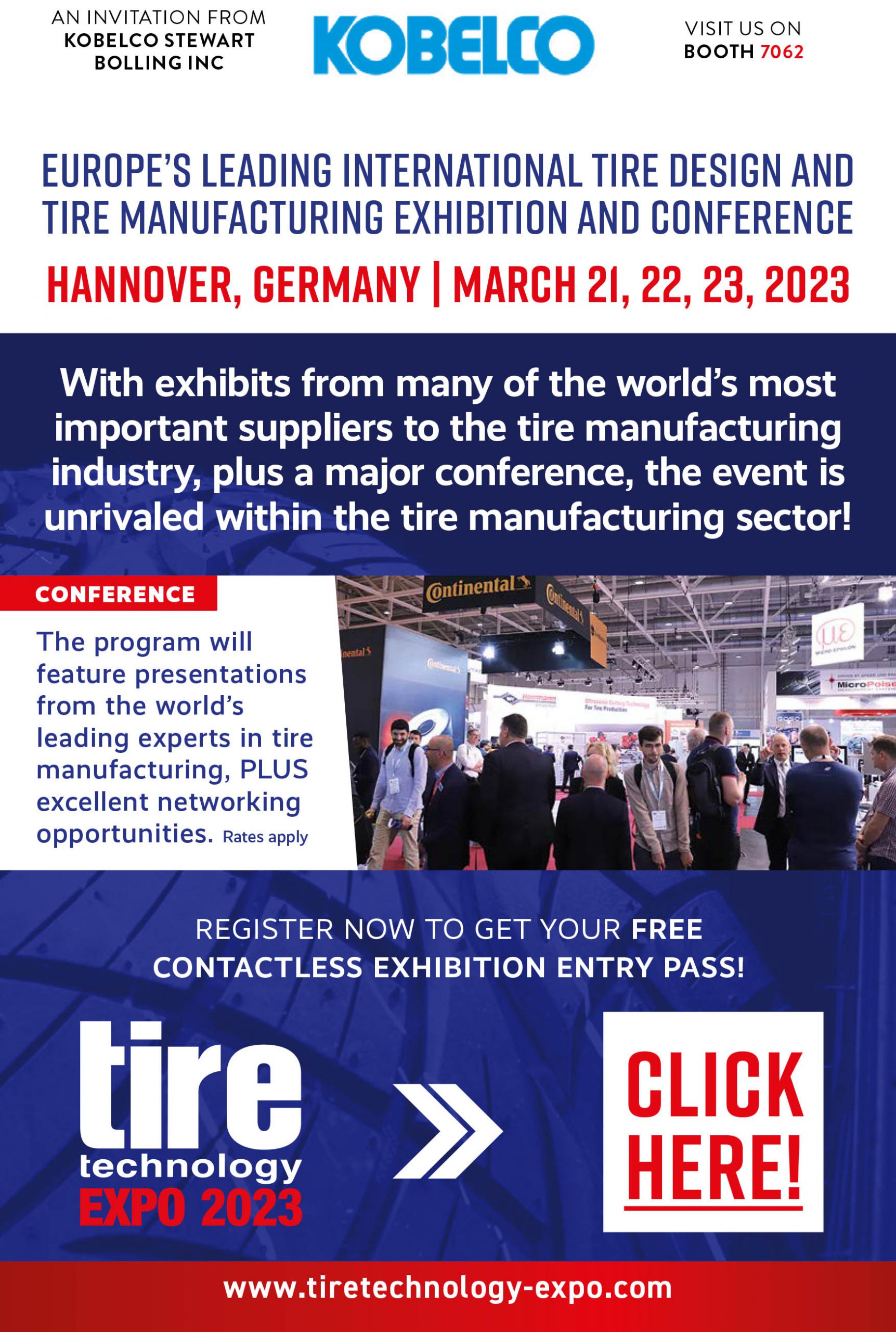 Join us at the Tire Technology Expo 2023 – Kobelco Stewart Bolling, Inc.